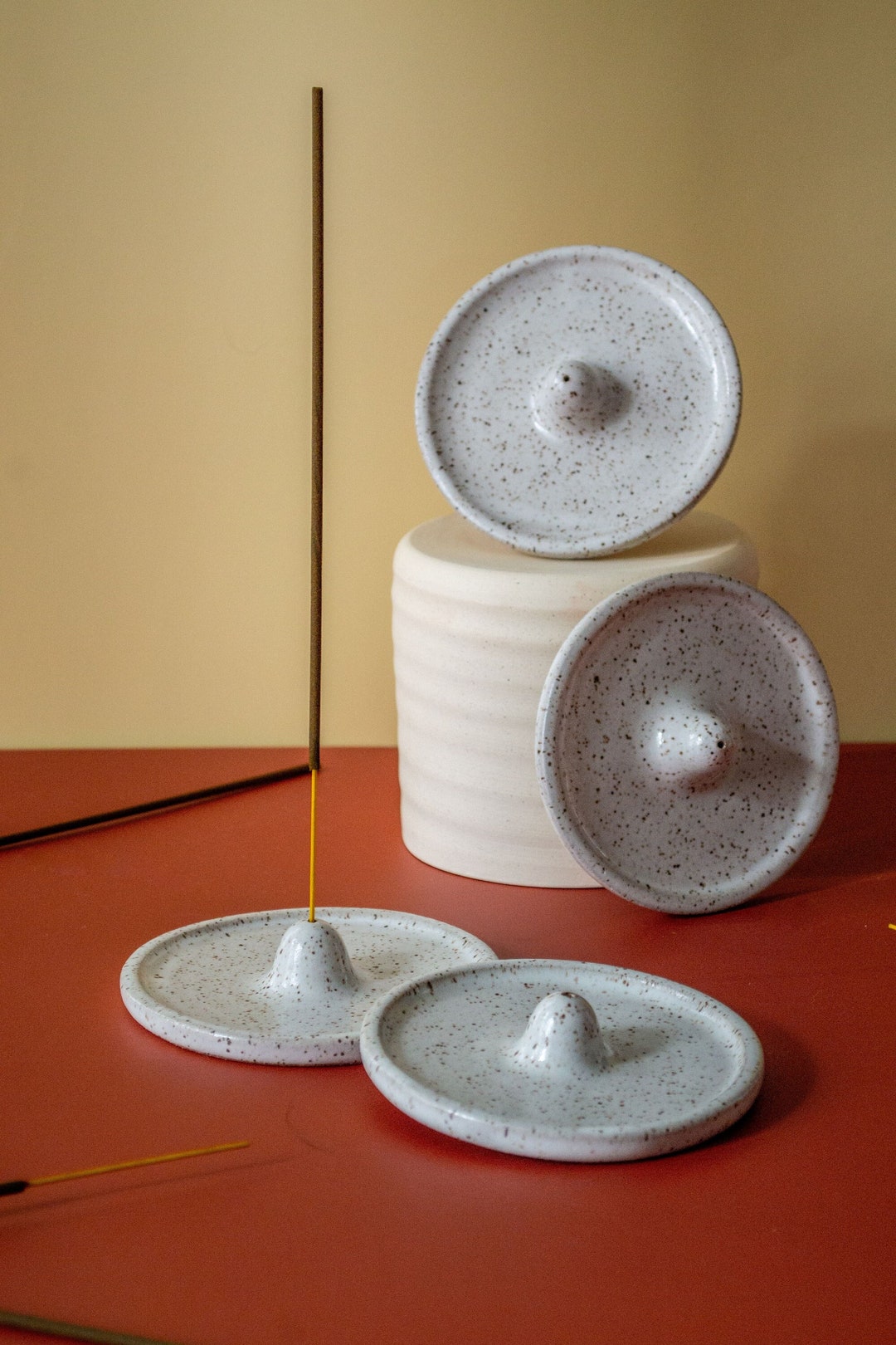 Buy Ceramic Incense Holder White Speckled Incense Holder Modern Incense ...