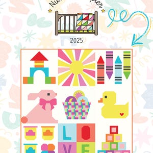 Jumbled Crayons FPP Quilt Block Pattern by the Quilting Corner ; 8"x8 ...