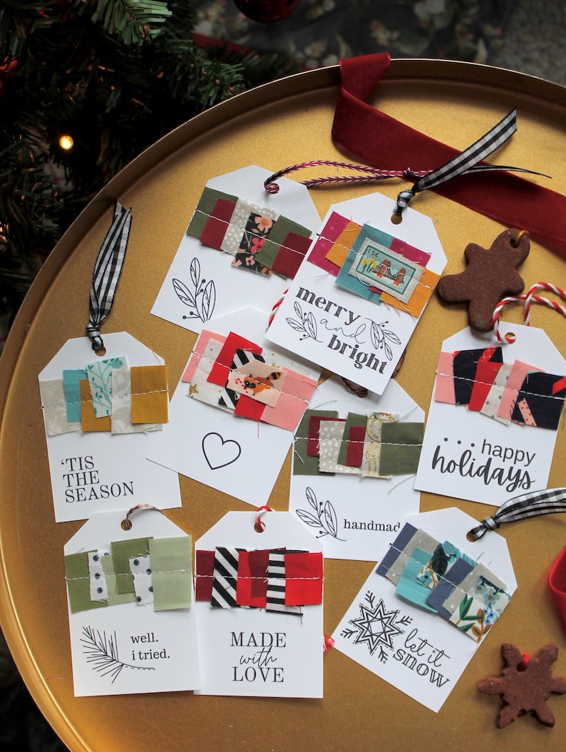 Print-and-sew Holiday Gift Tags DIGITAL Pattern and Templates - Etsy