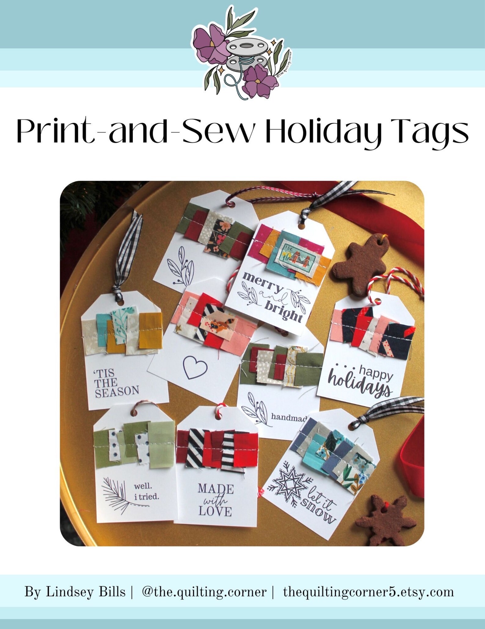Print-and-sew Holiday Gift Tags DIGITAL Pattern and Templates - Etsy