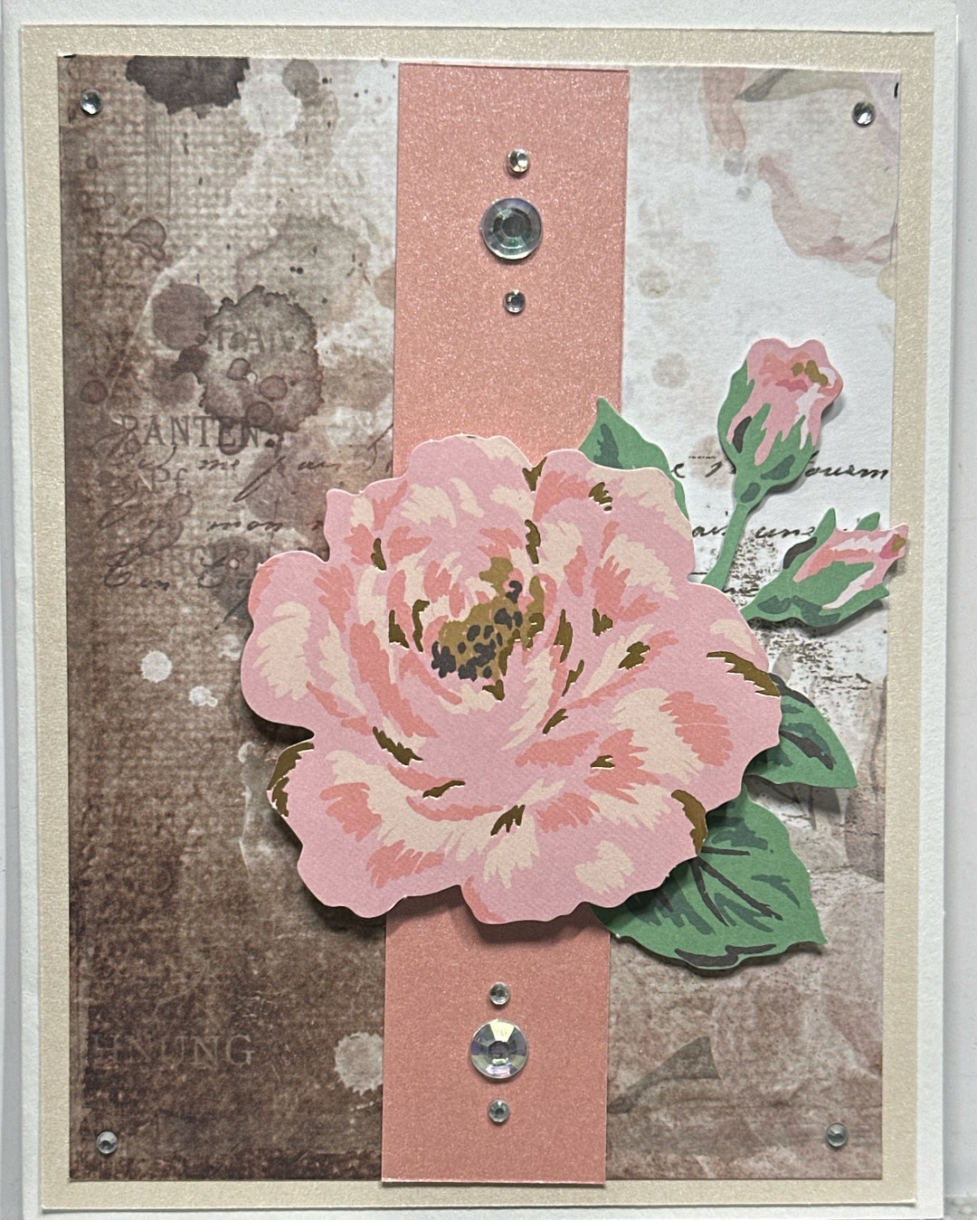 A Handmade Flower Greeting Card With a Hand Cut and Layered Individual ...