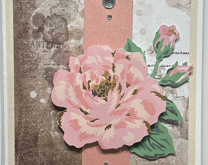 A Handmade Flower Greeting Card With a Hand Cut and Layered Individual ...