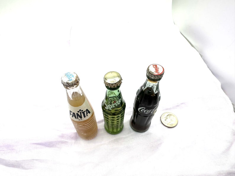 Lot of 3 Vintage Miniature Fanta, Sprite, and Coca Cola Glass Soda ...