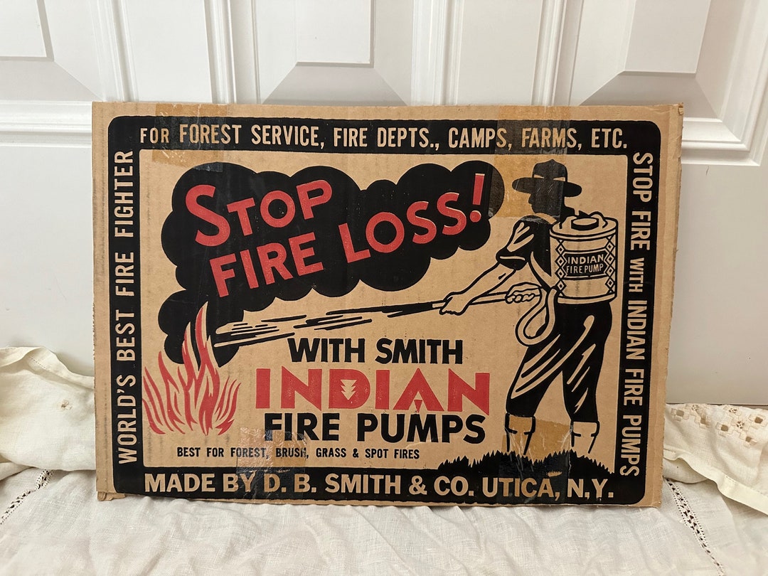 Vintage DB Smith Indian Fire Pump Advertisement From Cardboard ...