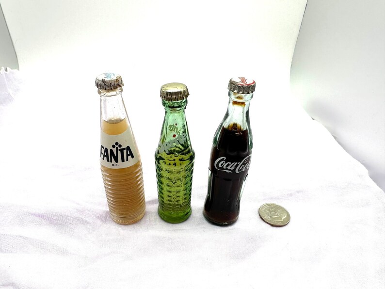Lot of 3 Vintage Miniature Fanta, Sprite, and Coca Cola Glass Soda ...