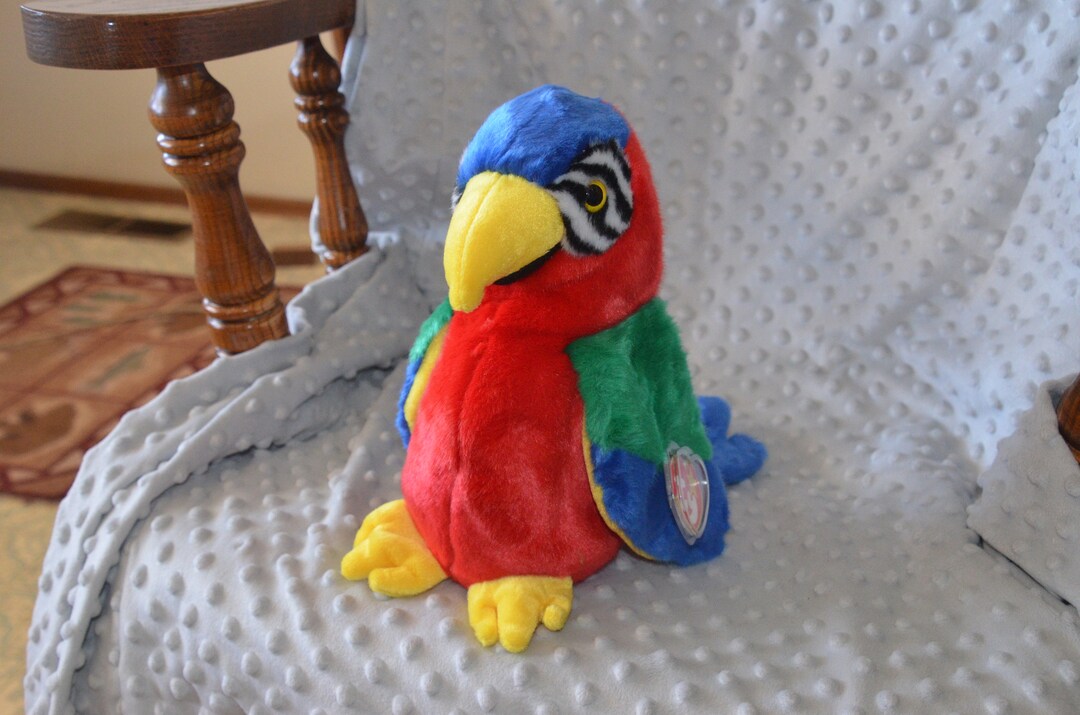 Vintage Retired Jabber Parrot Ty Beanie Buddy with tag. New. Plush ...