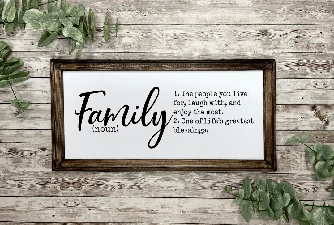 Family Definition Reverse Canvas Sign Rustic Decorhome - Etsy