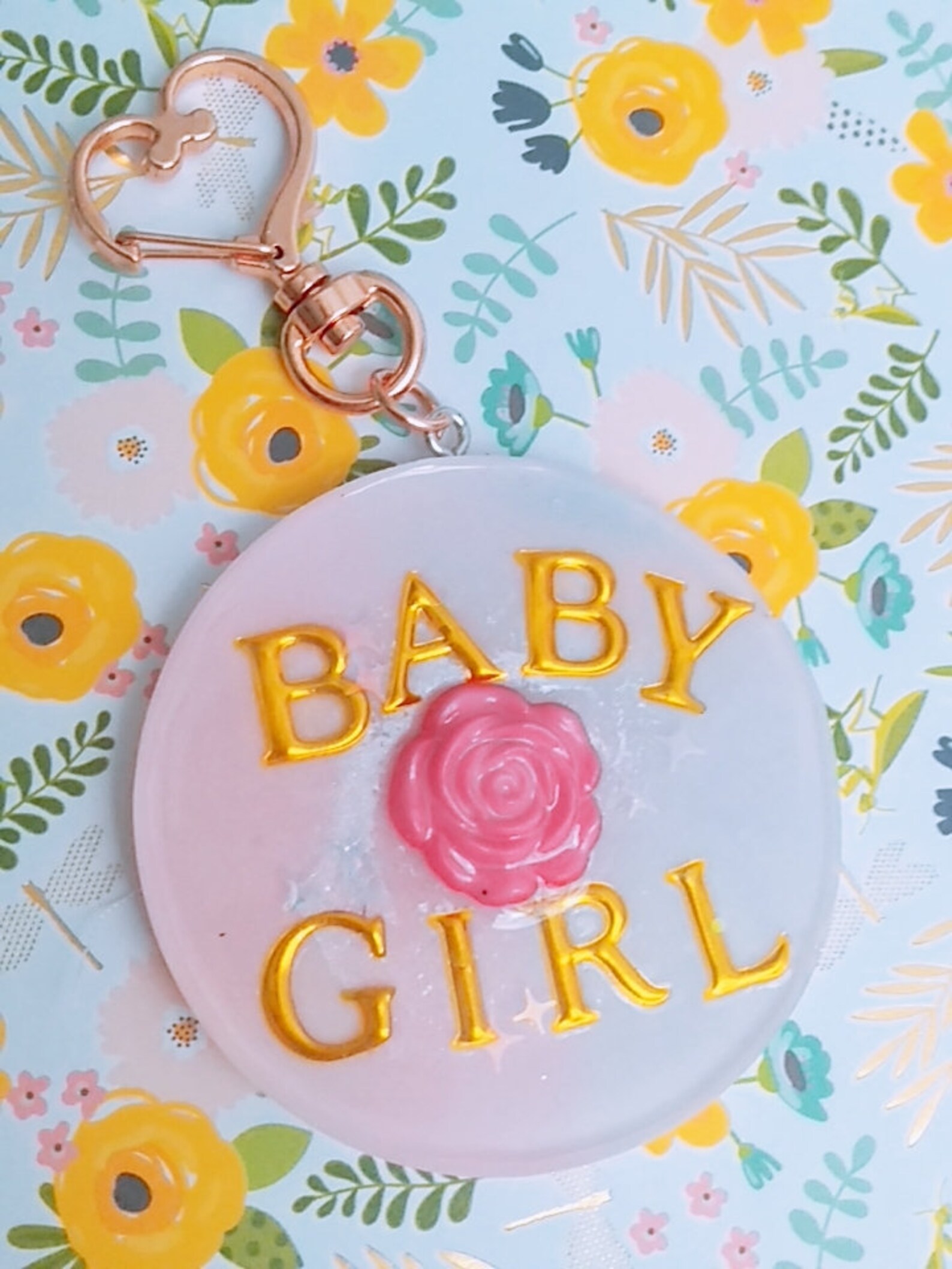 BABY GIRL Epoxy Resin Keychain - Etsy