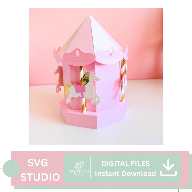 Carousel Candy Box, Carousel Favor Box, Carousel Treat Box Baptism ...