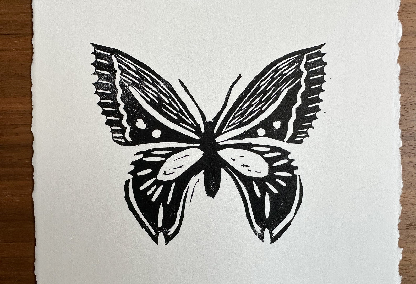 Butterflies Trio Linocut Print - Handmade Butterfly Block Print ...