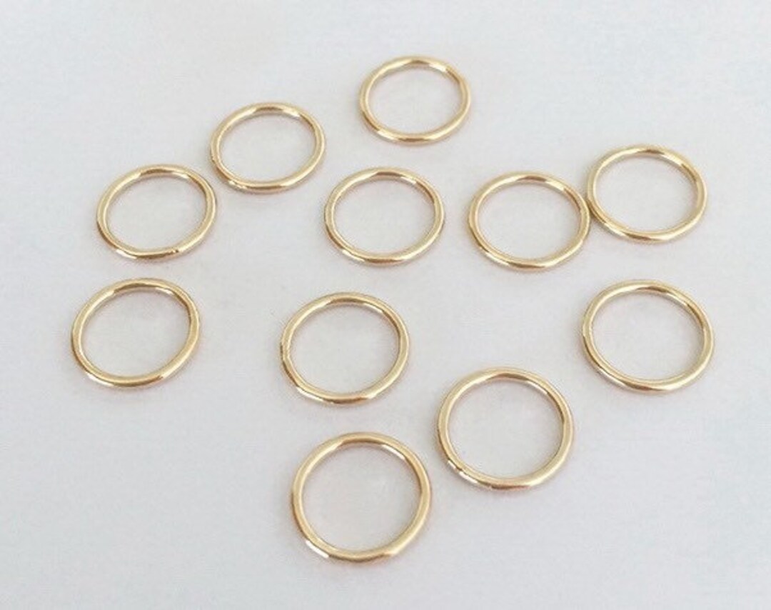 2 Pcs 10mm 18 Gauge 14K Gold Filled Closed Jump Rings, Wholesale, Bulk ...