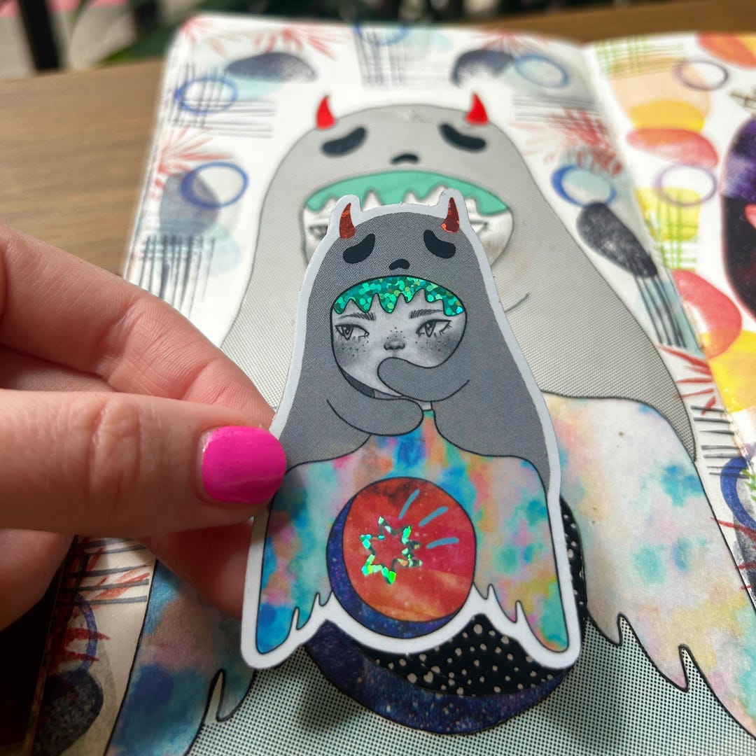Holographic Ghost Girl Stickers 3” - Scrapbooking - Journaling - Etsy