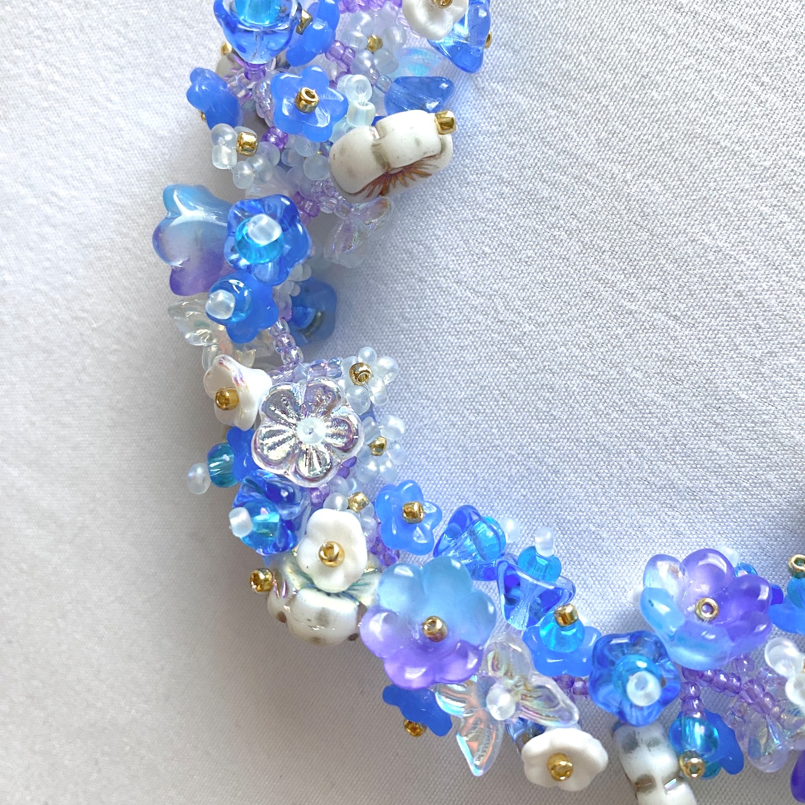 Periwinkle Harmony Floral Beaded Bracelet Wedding Jewelry - Etsy