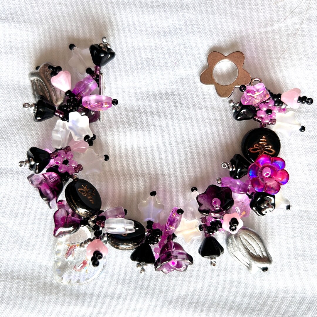 Mystic Penguins & Emo Bees Floral Beaded Bracelet Wedding Jewelry - Etsy