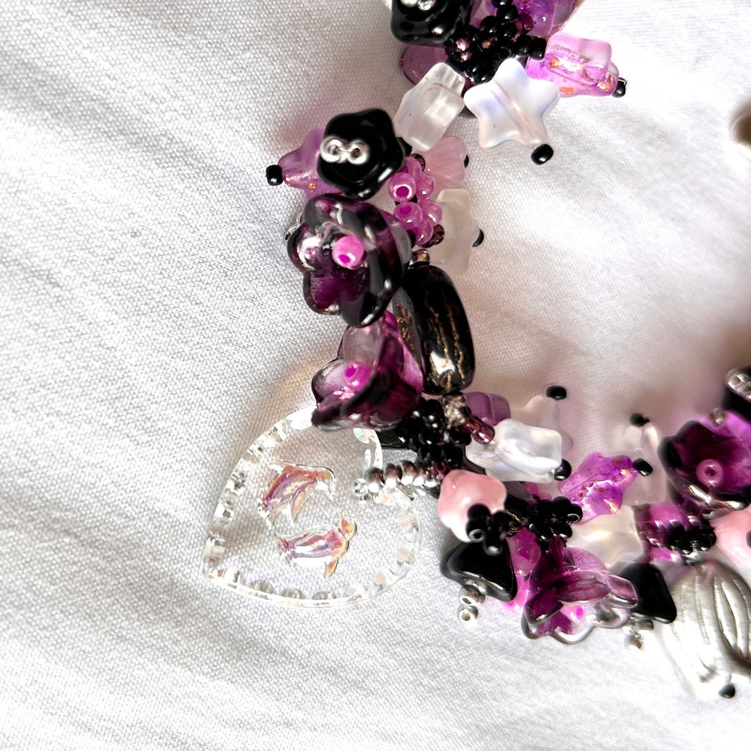 Mystic Penguins & Emo Bees Floral Beaded Bracelet Wedding Jewelry - Etsy