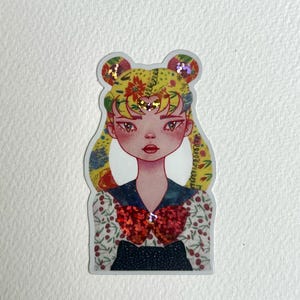 Holographic Moon Warrior Girl Stickers 3 Scrapbooking Journaling - Etsy