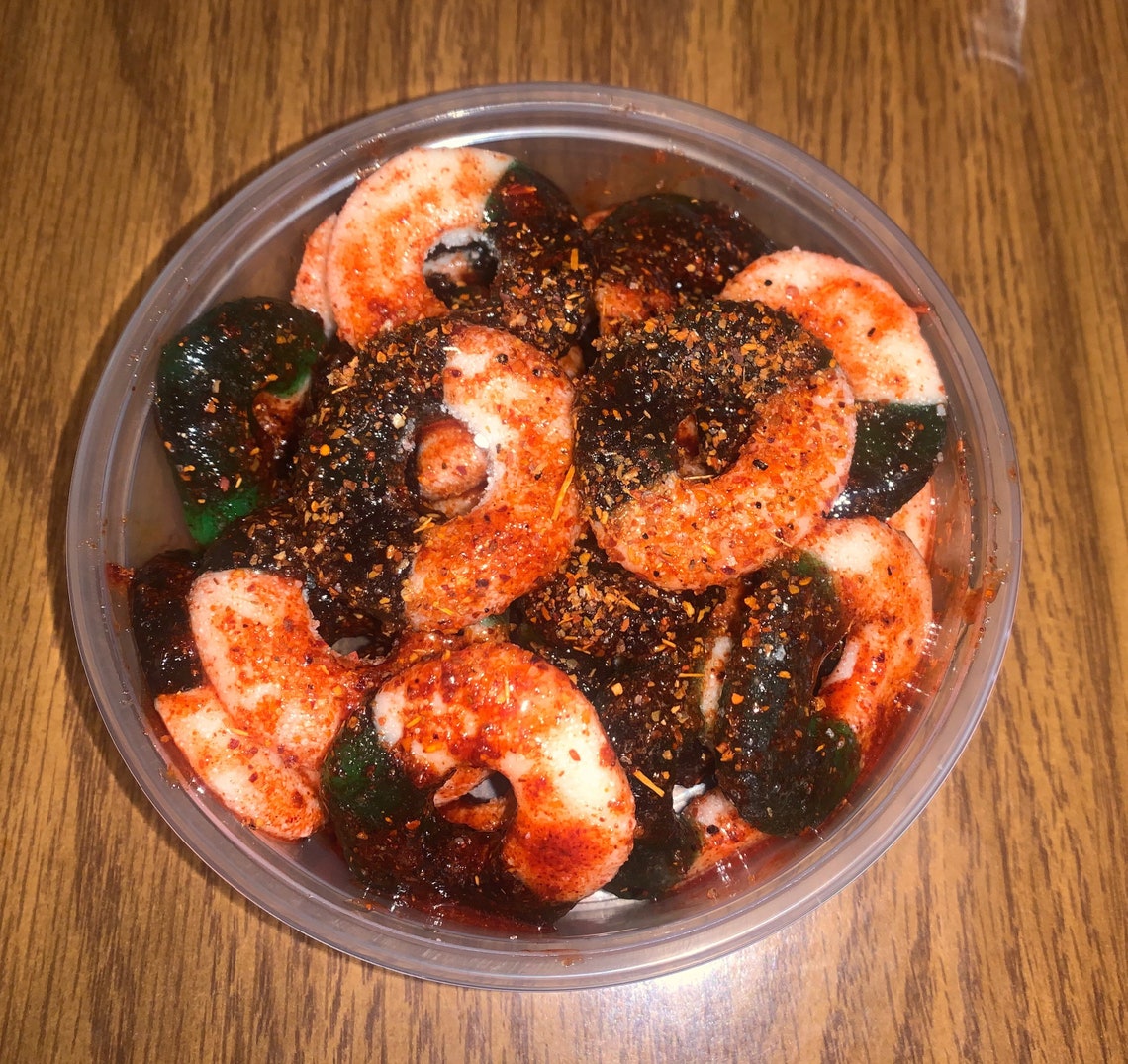 Spicy Apple Gummy Rings / Chamoy Tajin Covered Spicy Mexican | Etsy