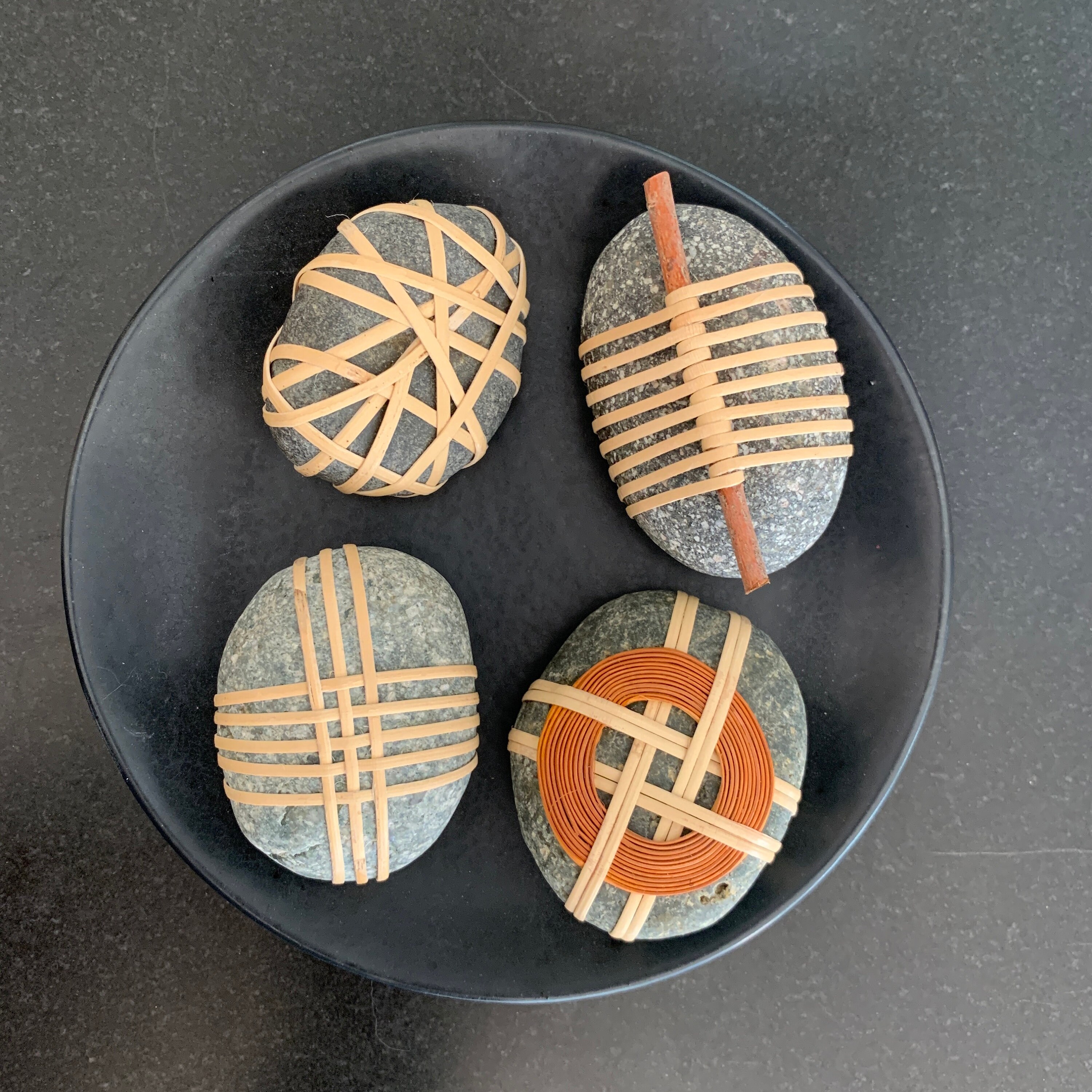 Natural Wrapped Rock Collection Curated Zen Gift Set, Office Desk Table ...