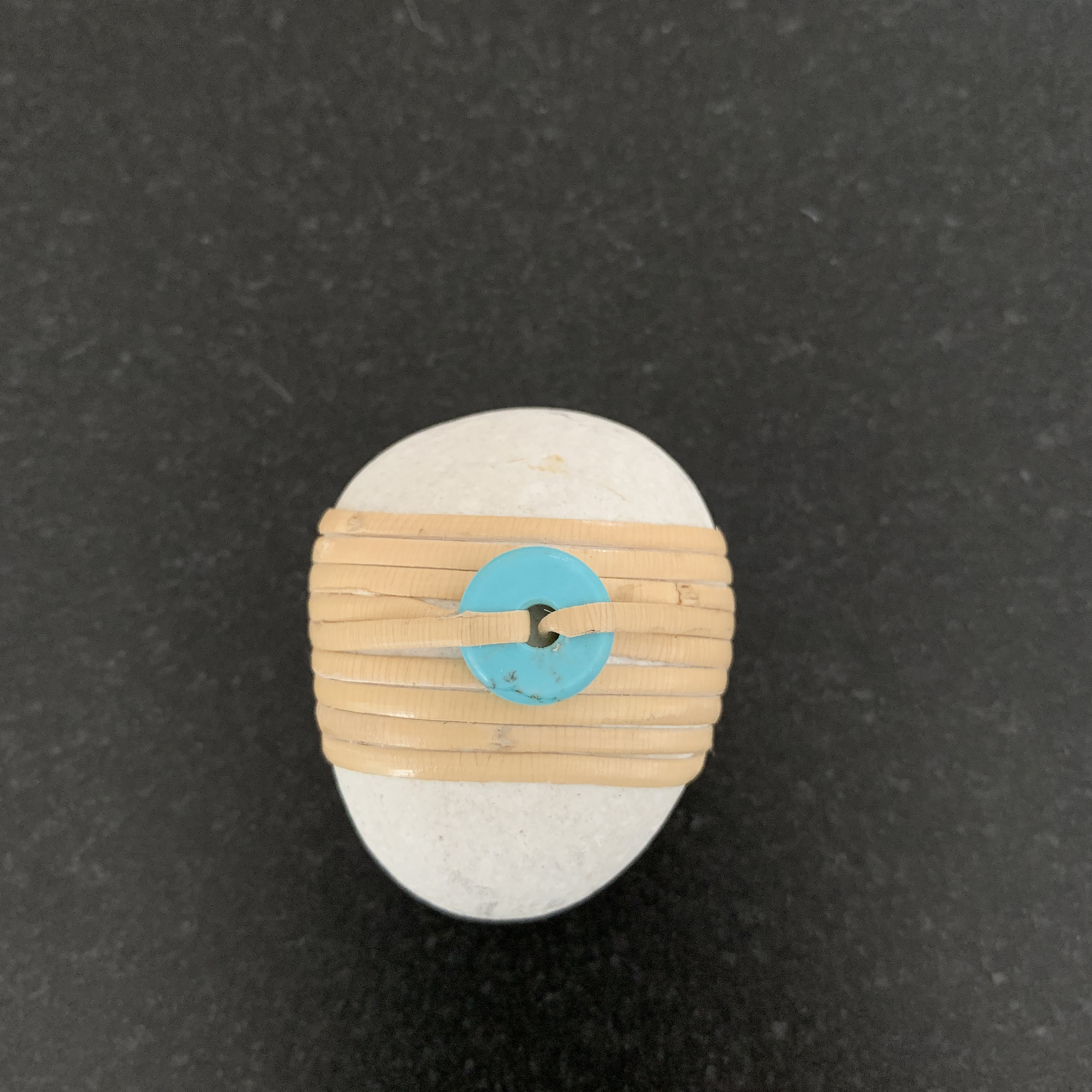 Turquoise Wrapped Rock: Natural Cane Zen Decor - Etsy