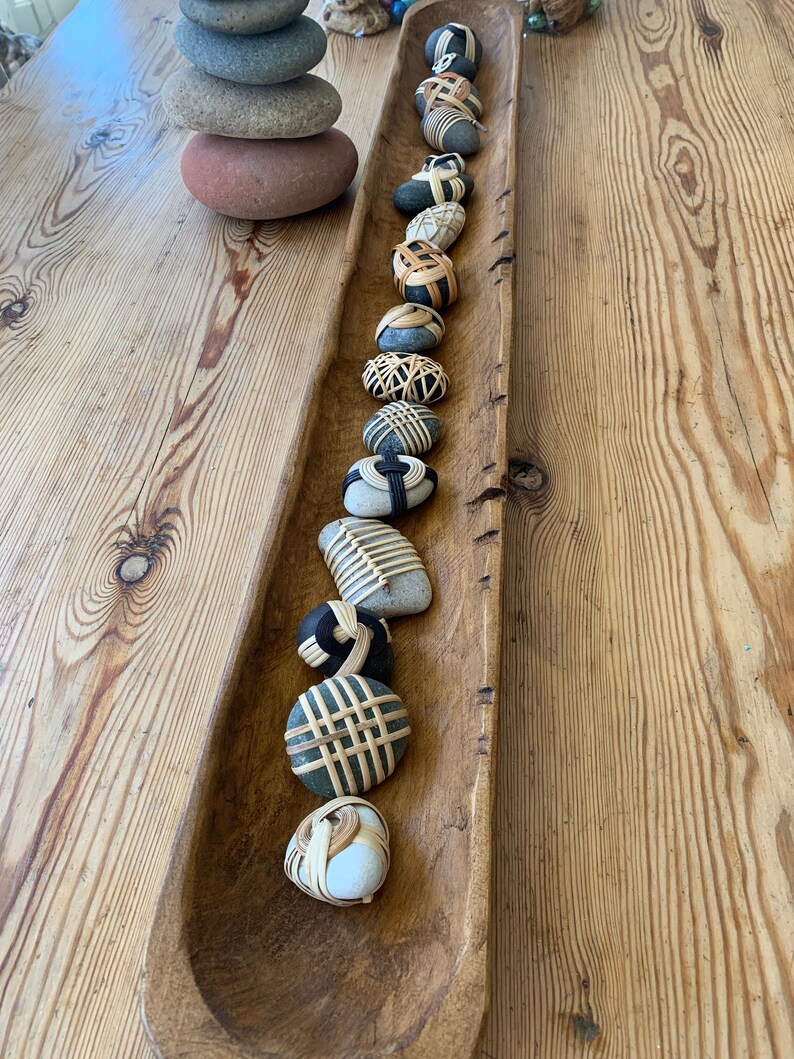 Natural Rock Wrapped With Stick - Zen Gift, Office Desk Table Accessory ...