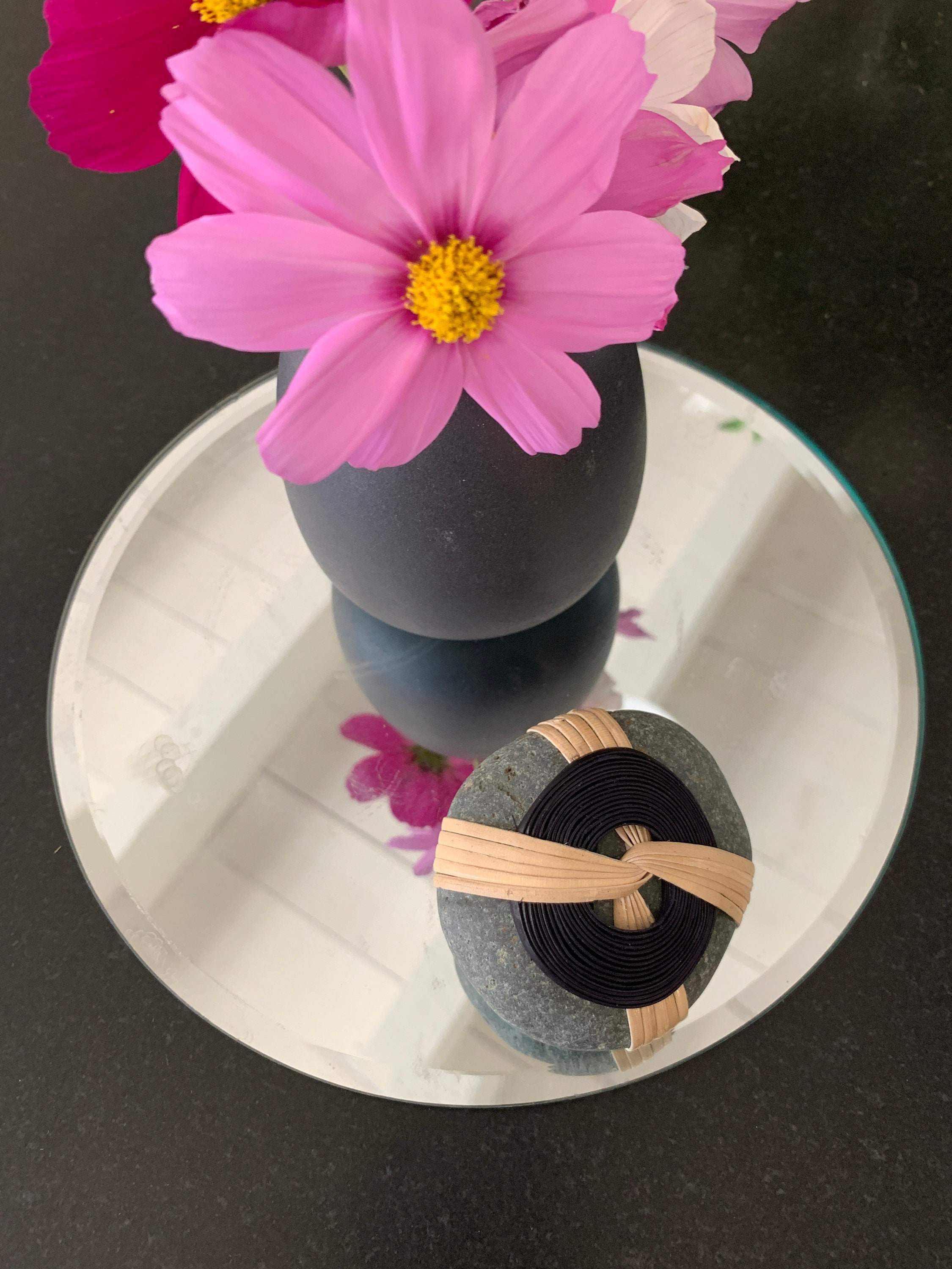 Wrapped Rock: Japanese Coil Knot, Zen Desk Decor - Etsy