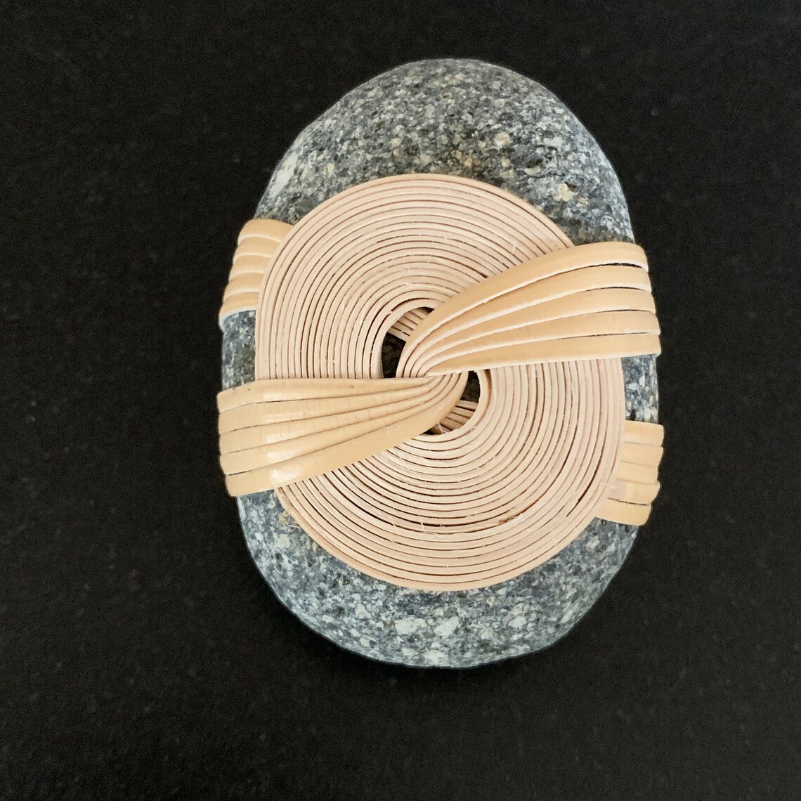 Wrapped Rock: Japanese Coil Knot, Zen Desk Decor - Etsy