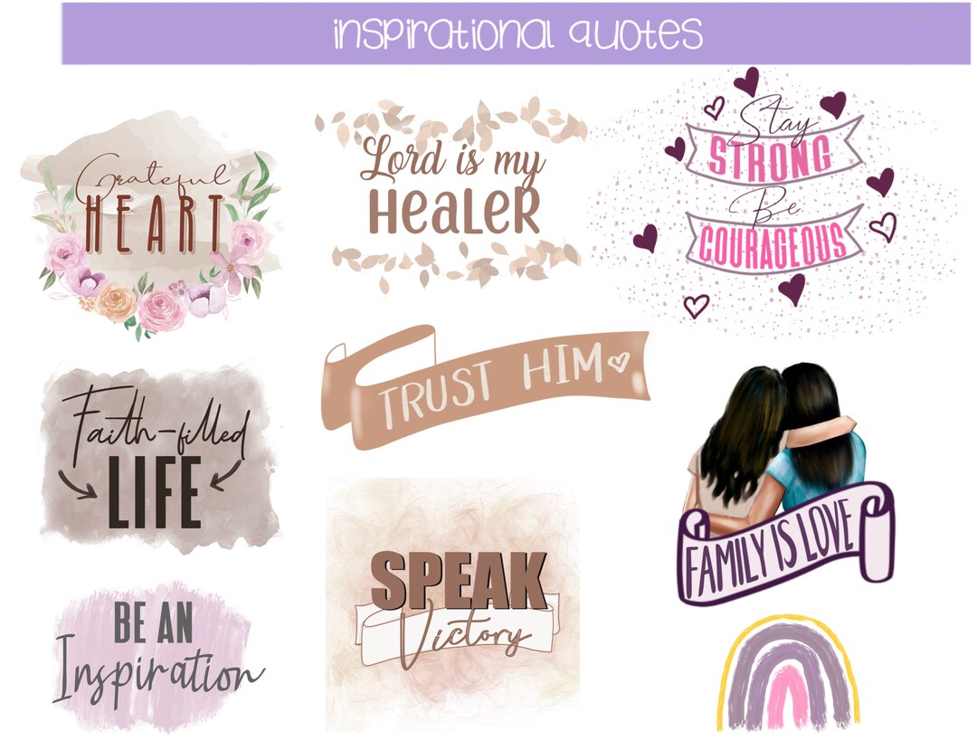 Inspirational Quotes for Digital Planner. Pre-cropped. Goodnotes ...