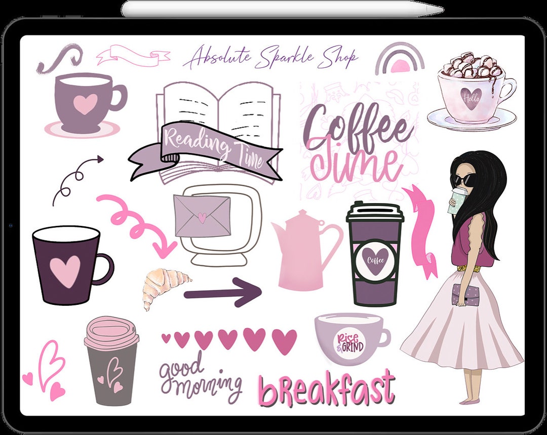 Morning Routine Stickers for Digital Planner. Pre-cropped. Goodnotes ...