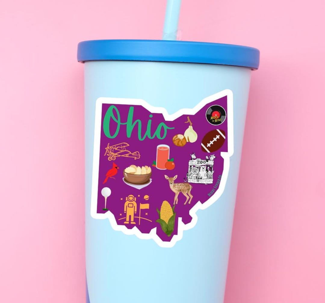 Ohio Sticker Decal Ohio State Sticker Ohio Decal Waterproof Dishwasher ...