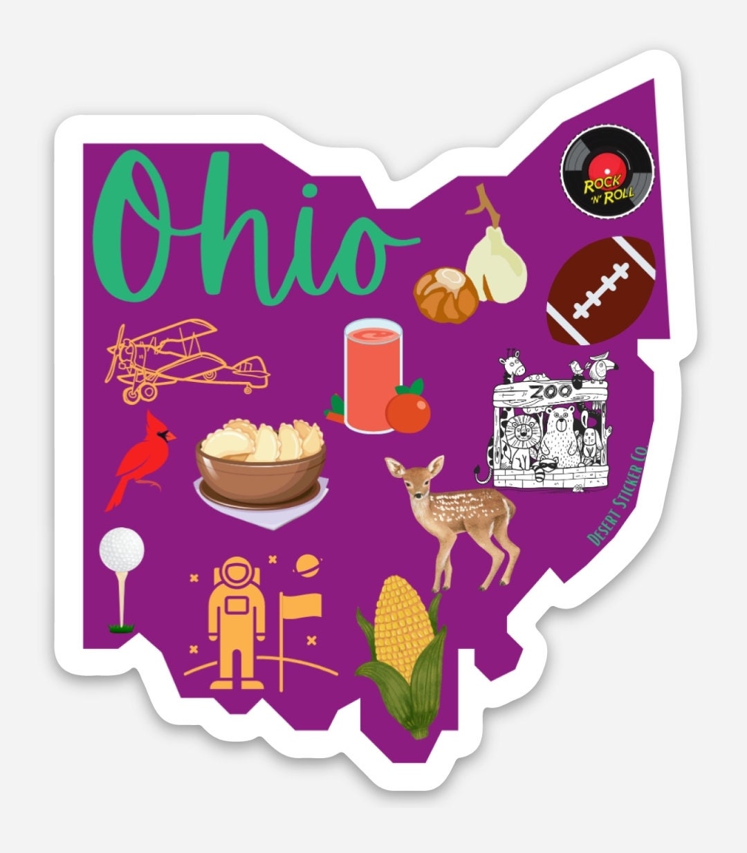 Ohio Iconic Things Vinyl Sticker Decal Ohio State Sticker - Etsy