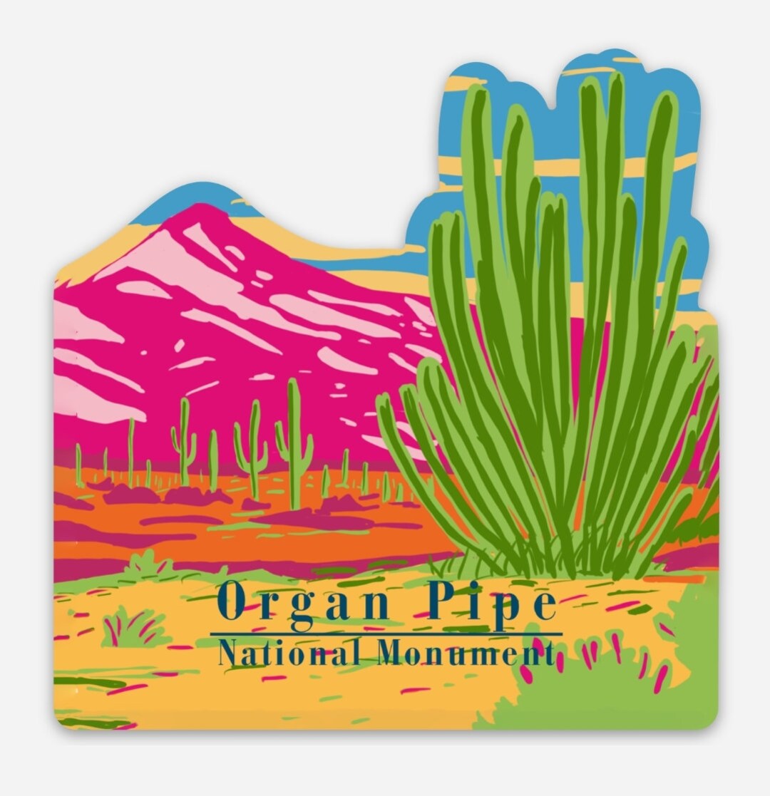 Organ Pipe Whimsical Vinyl Sticker Decal Organ Pipe Cactus National ...