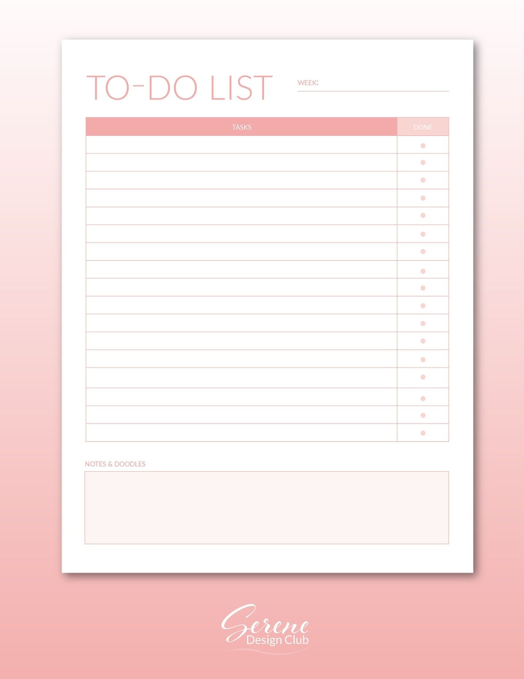Pink Printable To-do List Template - Etsy