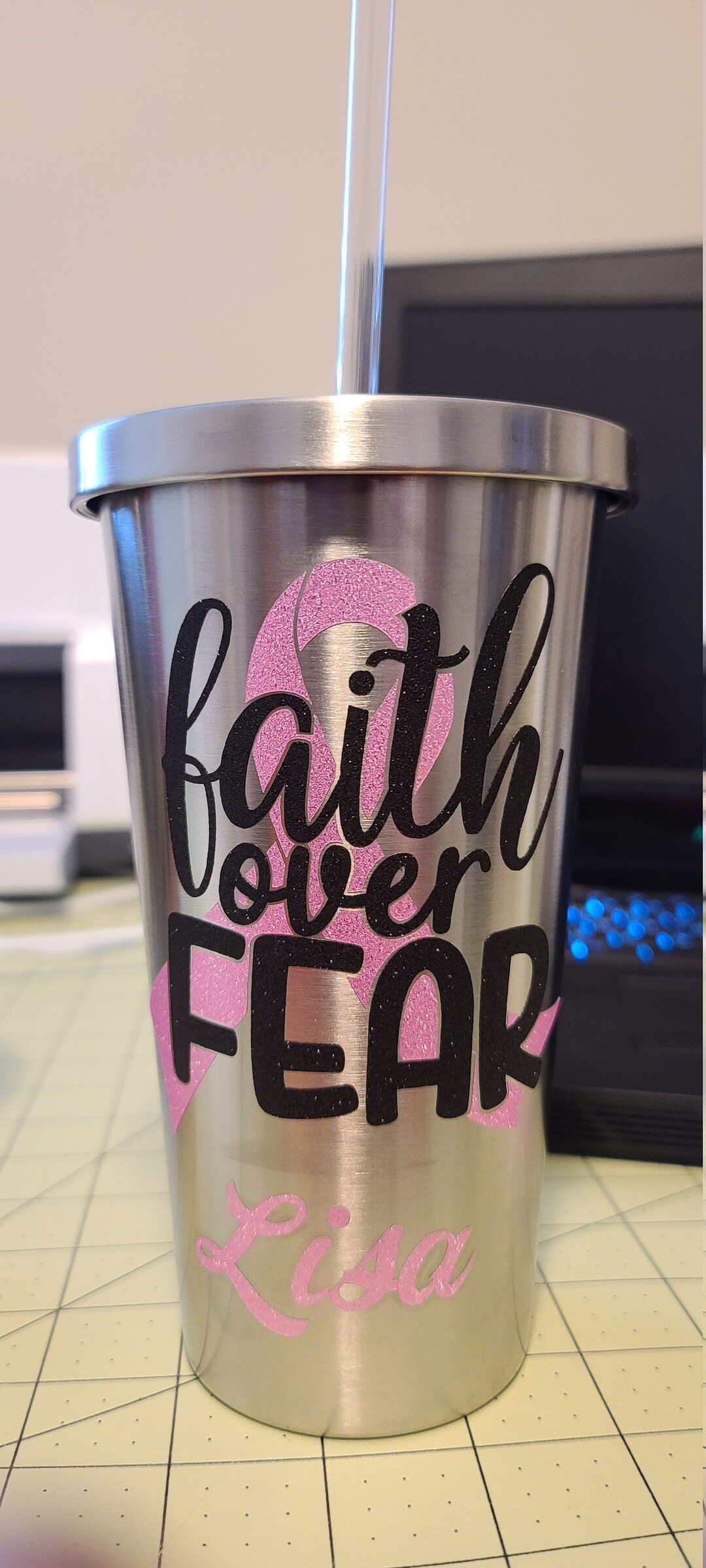 Faith Over Fear Stainless Steel Cup - Etsy