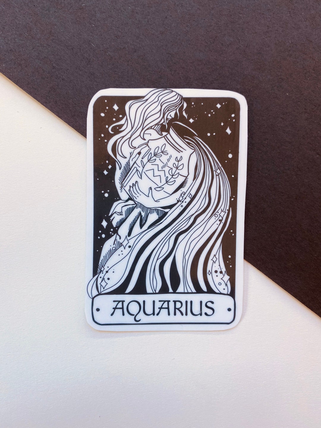 Aquarius Sticker Zodiac Sign Water Bearer Waterproof - Etsy