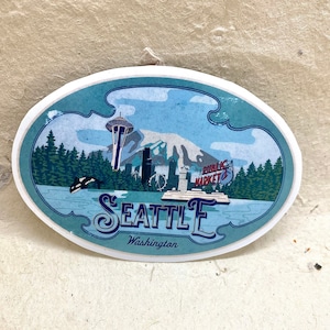 Vintage Seattle Sticker | Retro Washington | Waterproof | Travel Decal ...