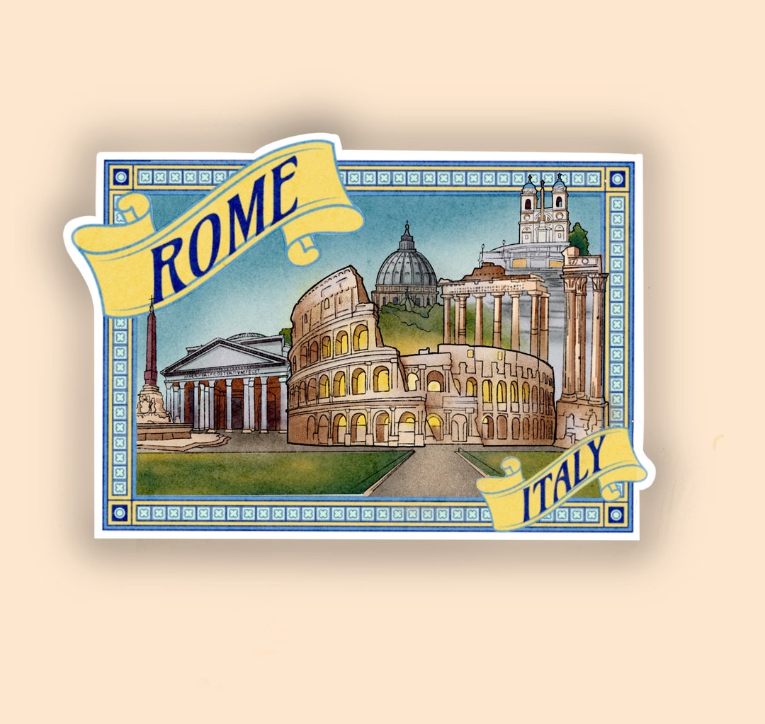 Vintage Inspired Rome Sticker | Retro Italy | Waterproof | Travel Decal ...