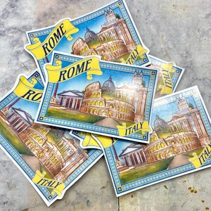 Vintage Inspired Rome Sticker | Retro Italy | Waterproof | Travel Decal ...
