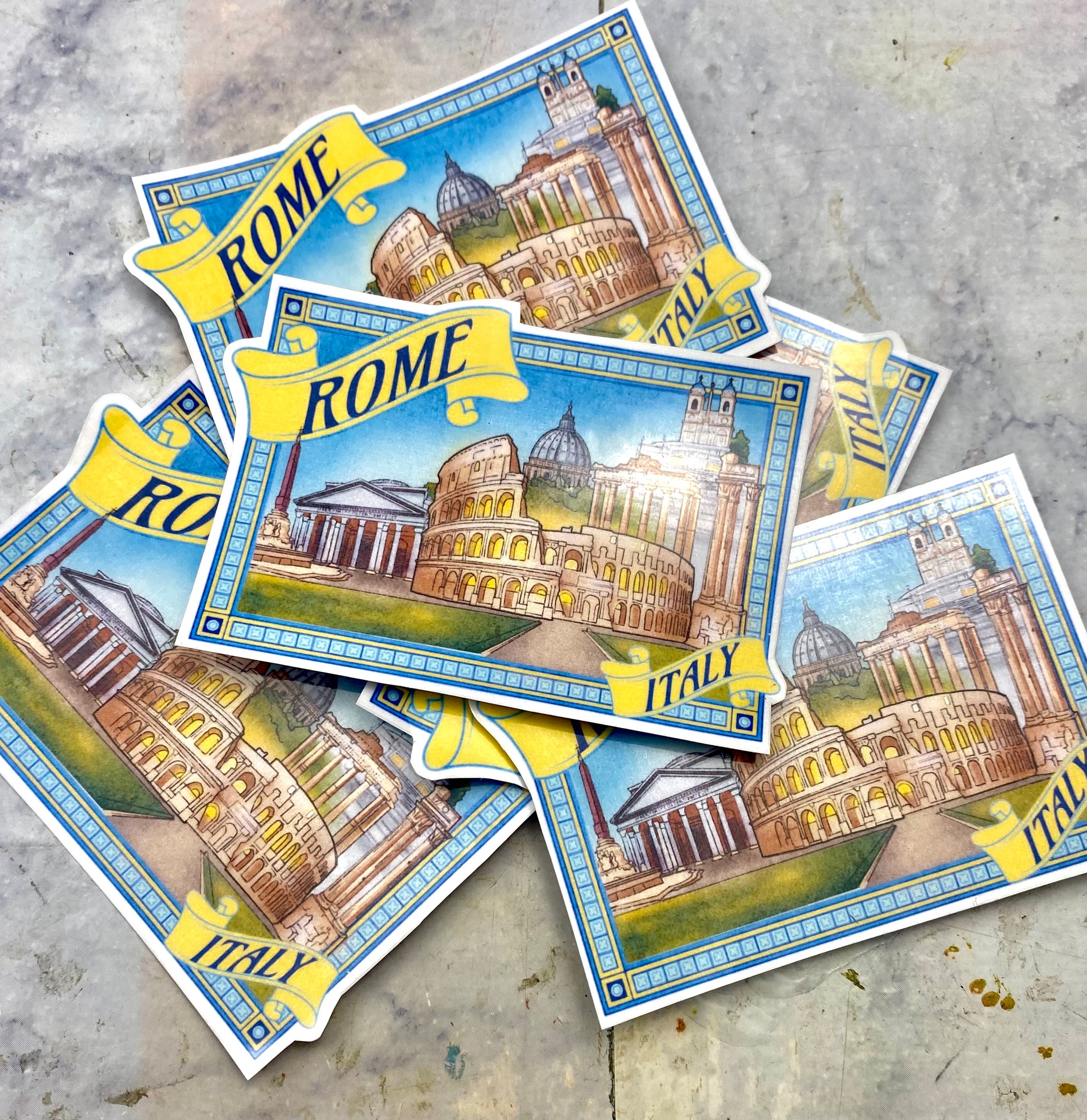 Vintage Inspired Rome Sticker Retro Italy Waterproof Travel Decal - Etsy