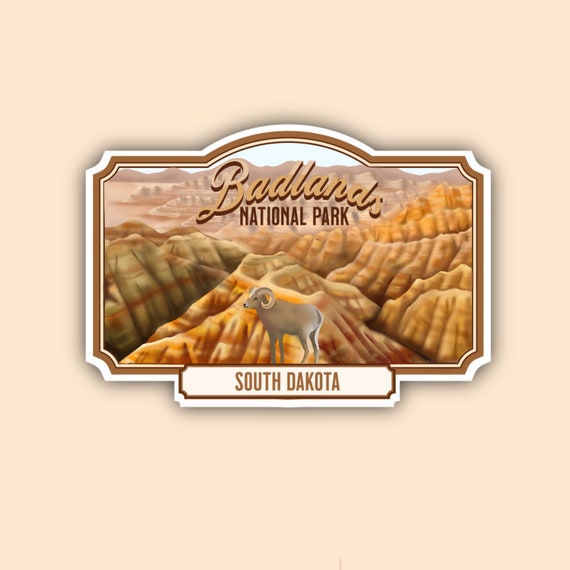Vintage Inspired Badlands National Park Sticker Retro South - Etsy