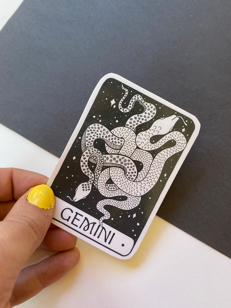 Gemini Sticker Zodiac Sign Snakes Waterproof - Etsy