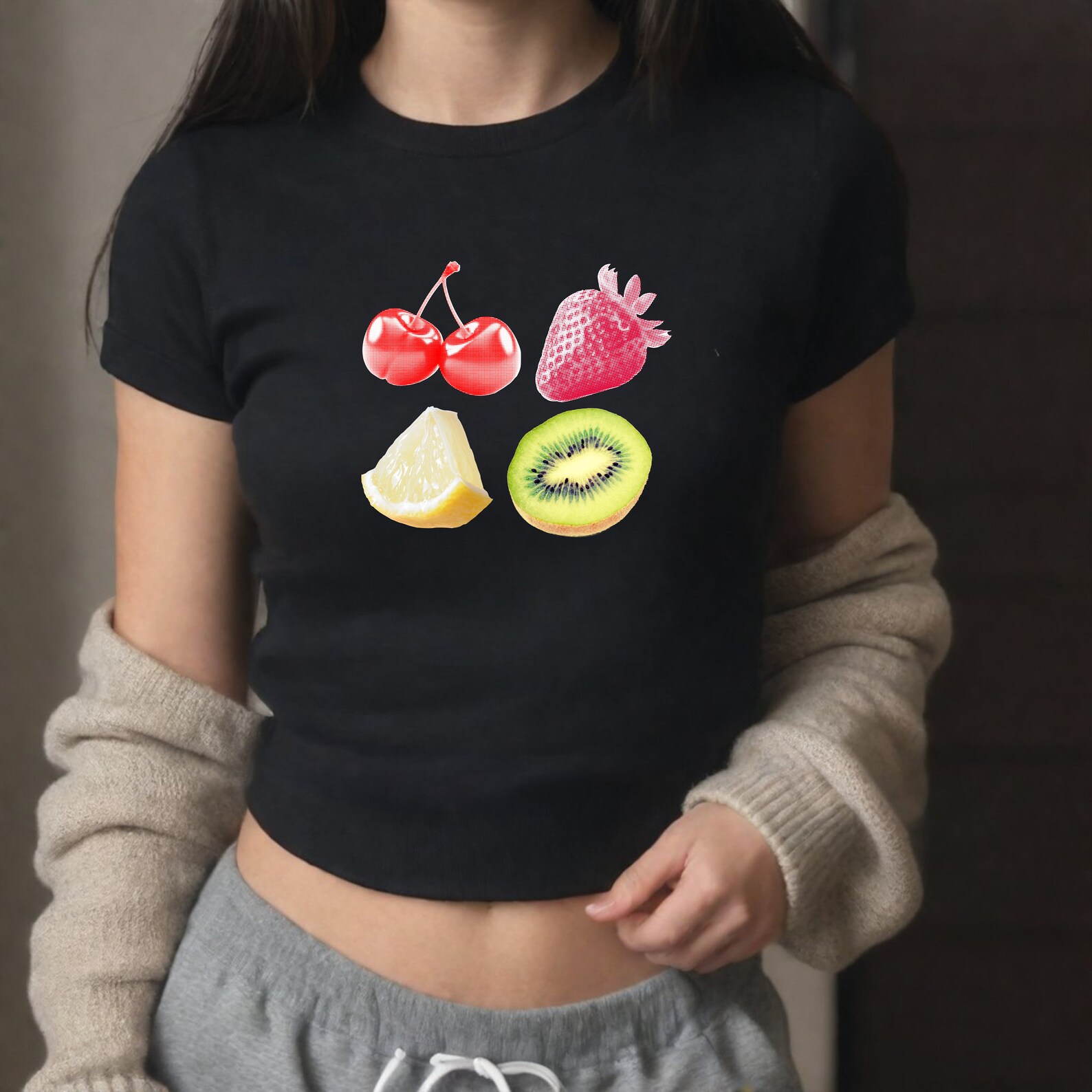 Neon Fruit Baby Tee Cherry Shirt Strawberry Shirt Lemon Shirt Kiwi ...
