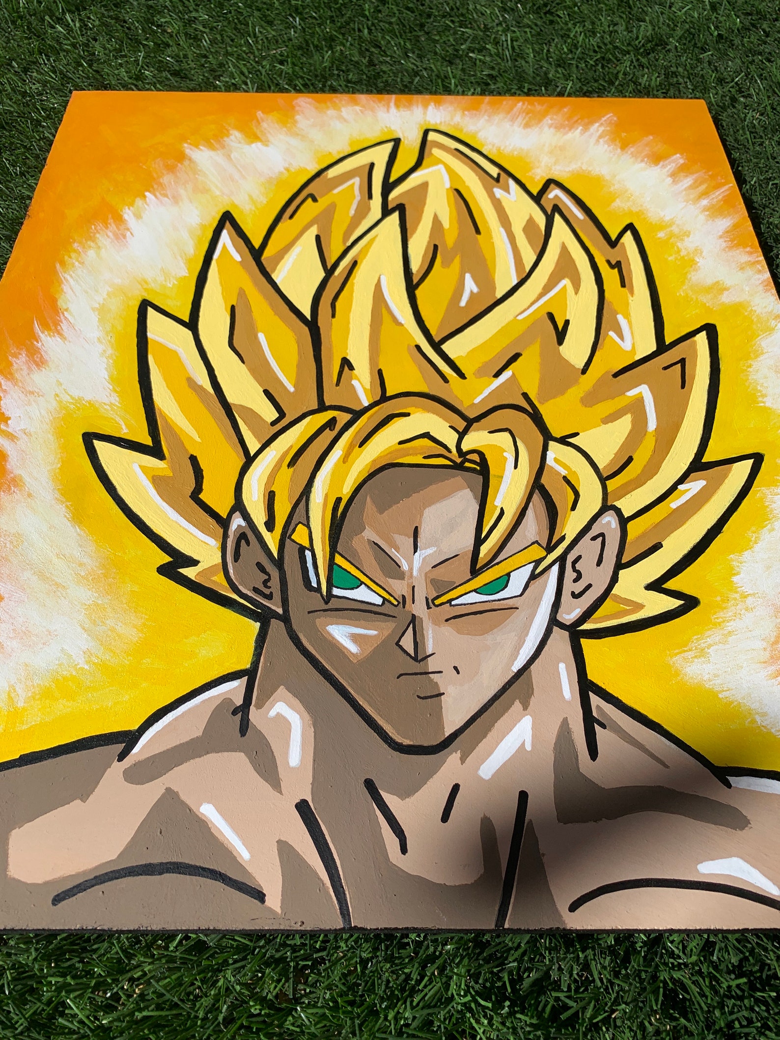 Goku Super Saiyan Wall Art Decor, Wood Resin Painting, Dragon Ball ...