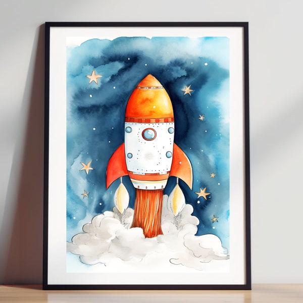 Watercolor Space Art - Etsy
