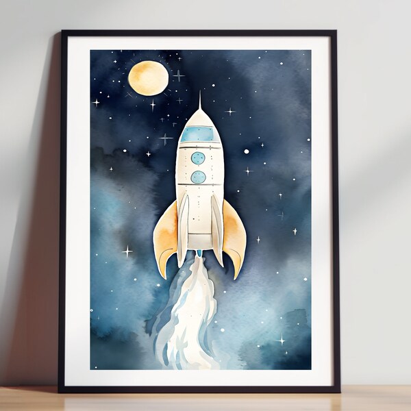 Rocket Ship Art - Etsy