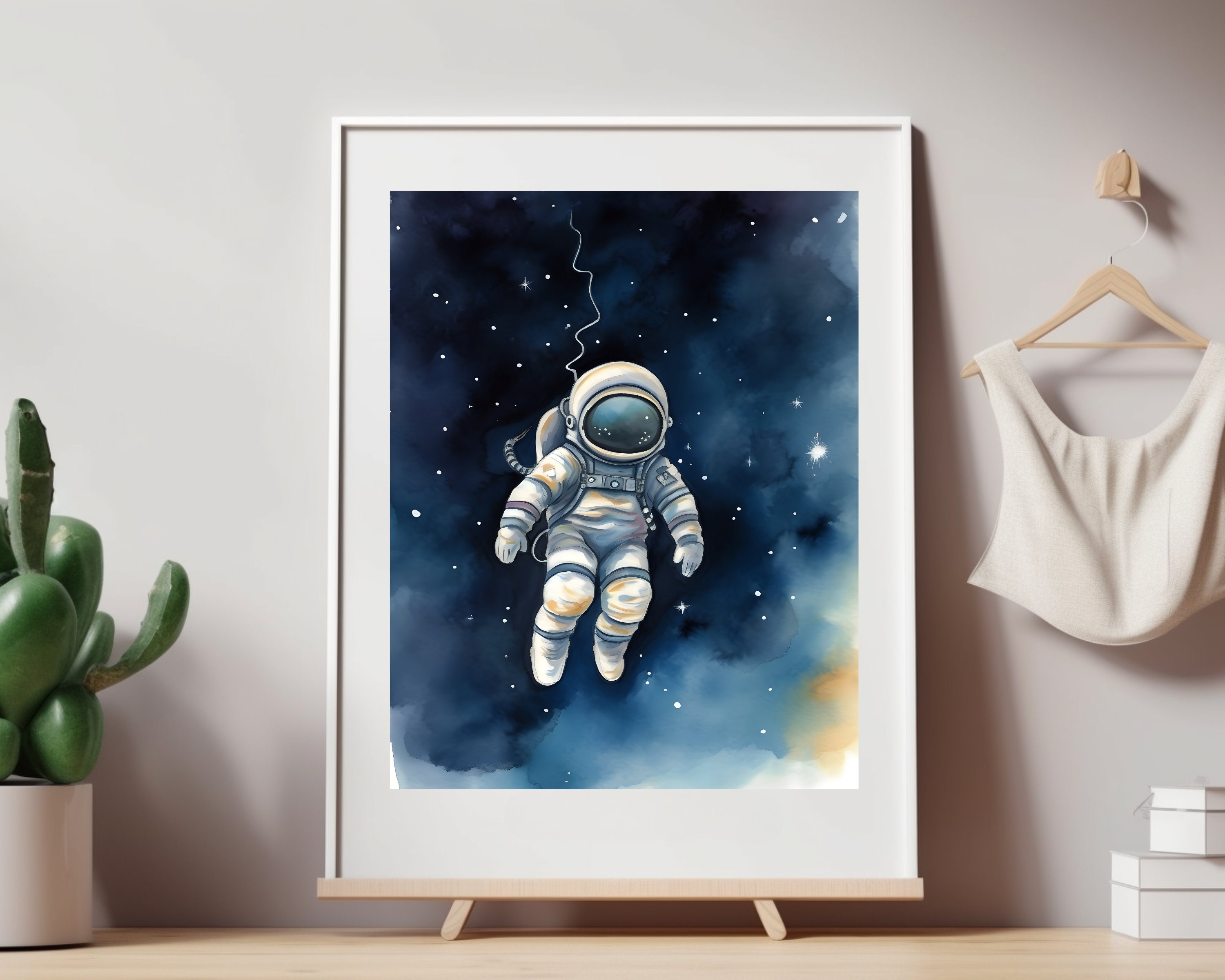 Watercolor Astronaut in Space Print High-quality Digital Download for ...