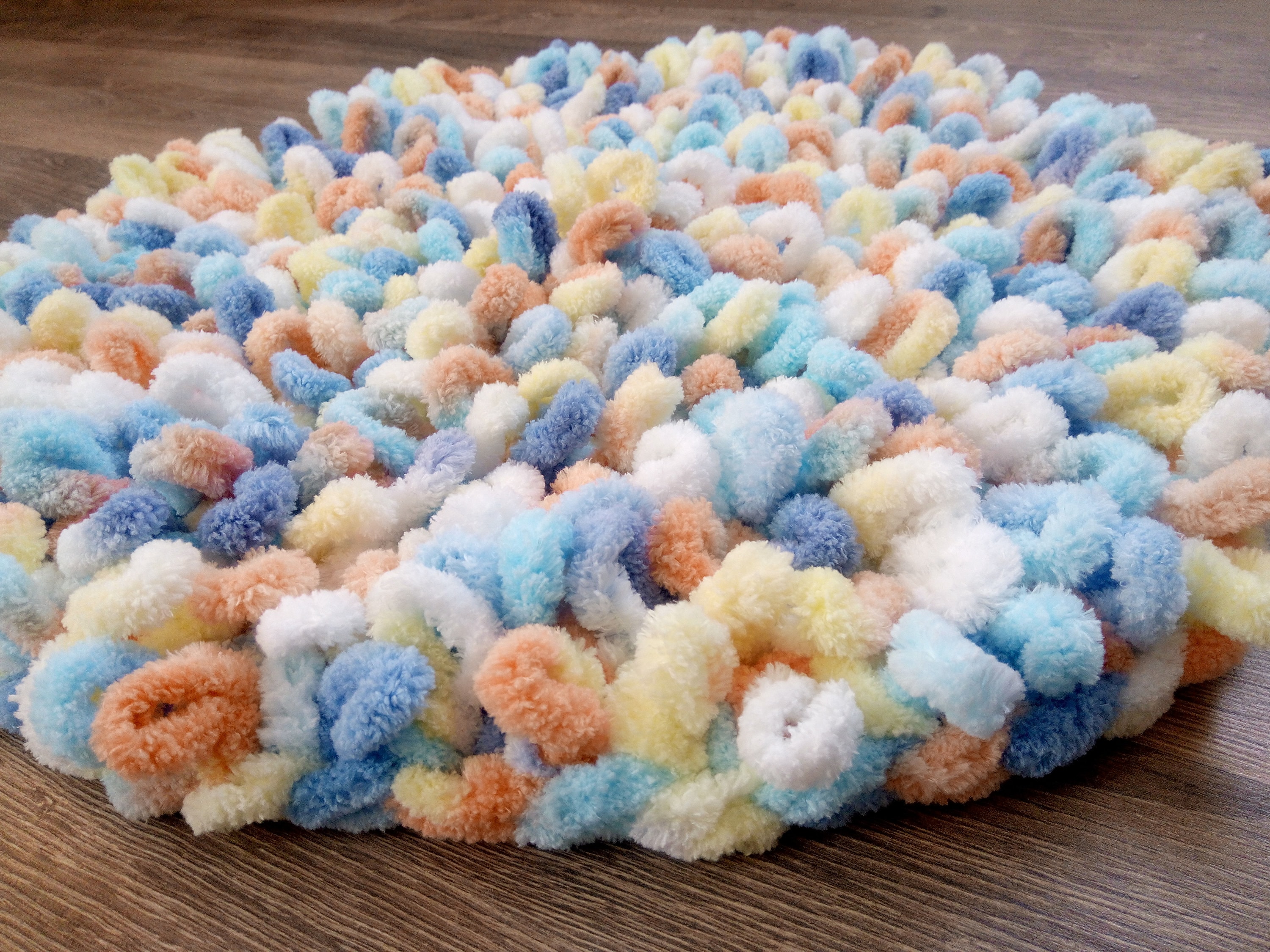 PDF Pattern and Tutorial Knit Soft Round Rug, Pet Pillow, Loop Yarn ...