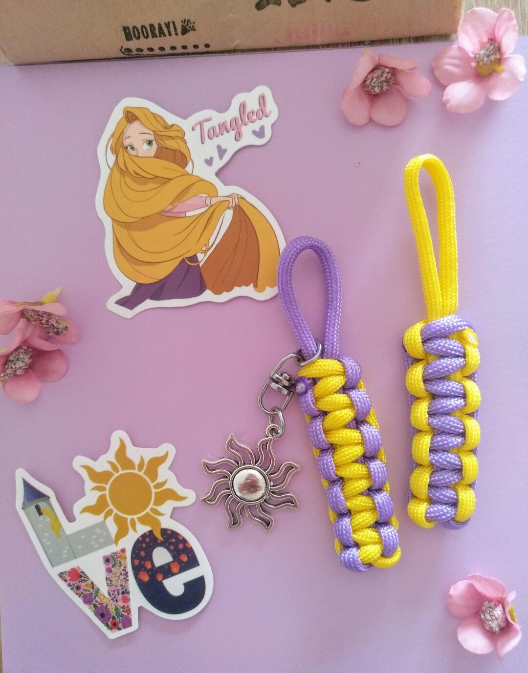 Tangled Rapunzel Keychain Inspired Sun Charm Corona Kingdom Princess ...