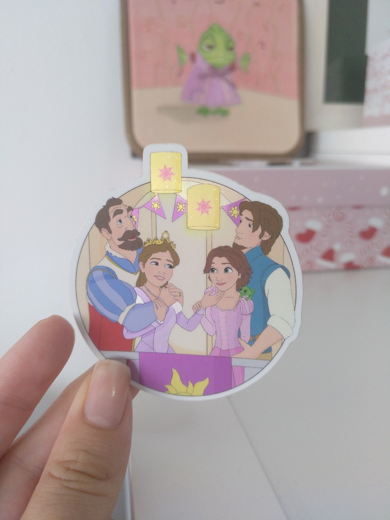 Sticker Tangled Enredados matte mirror Rapunzel family familia Eugene ...