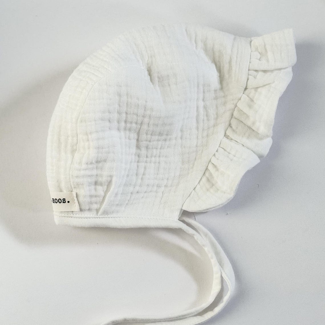 Handmade Muslin Baby Bonnet: Ruffle Brim, Breathable Cotton - Etsy
