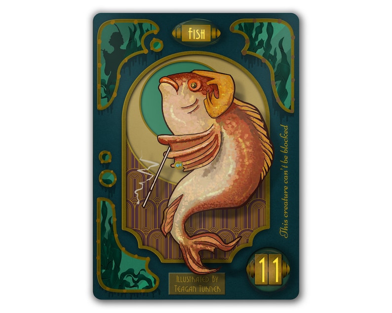 1/1 Fish Creature Token for Magic the Gathering - Etsy